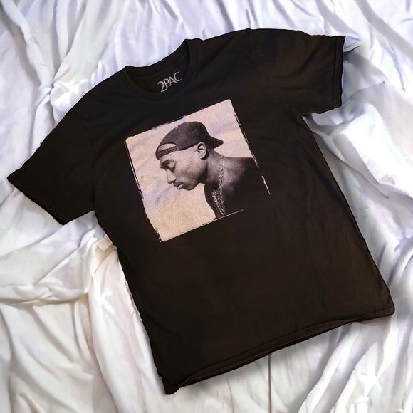 2Pac | Tops | 2pac Tupac Shakur Tshirt Medium Black With Graphic Front ...